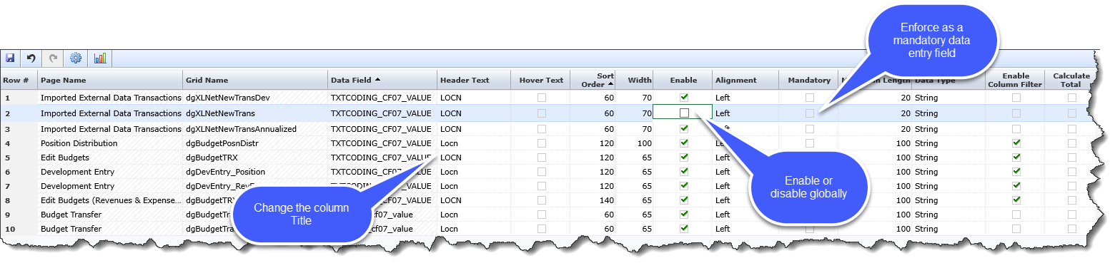 Datagrid Entry Admin