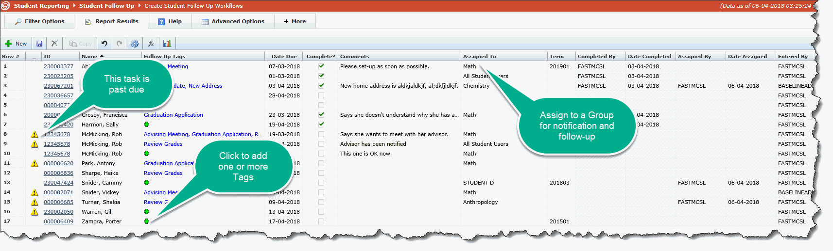 Student Follow-up Page